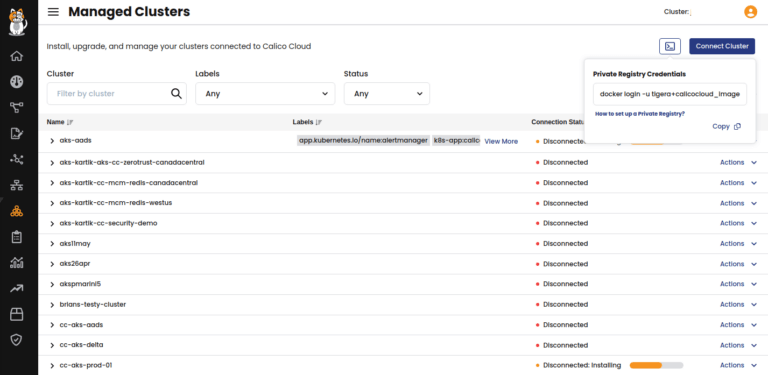 How to secure the cluster in an air gap environment with Calico Cloud