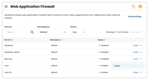 Using Web Application Firewall at container-level for network-based threats